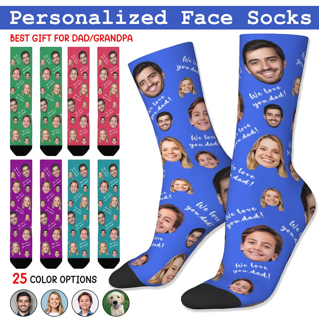 Custom Face Socks Gift, Face Socks, Personalized Photo Socks, Custom ...