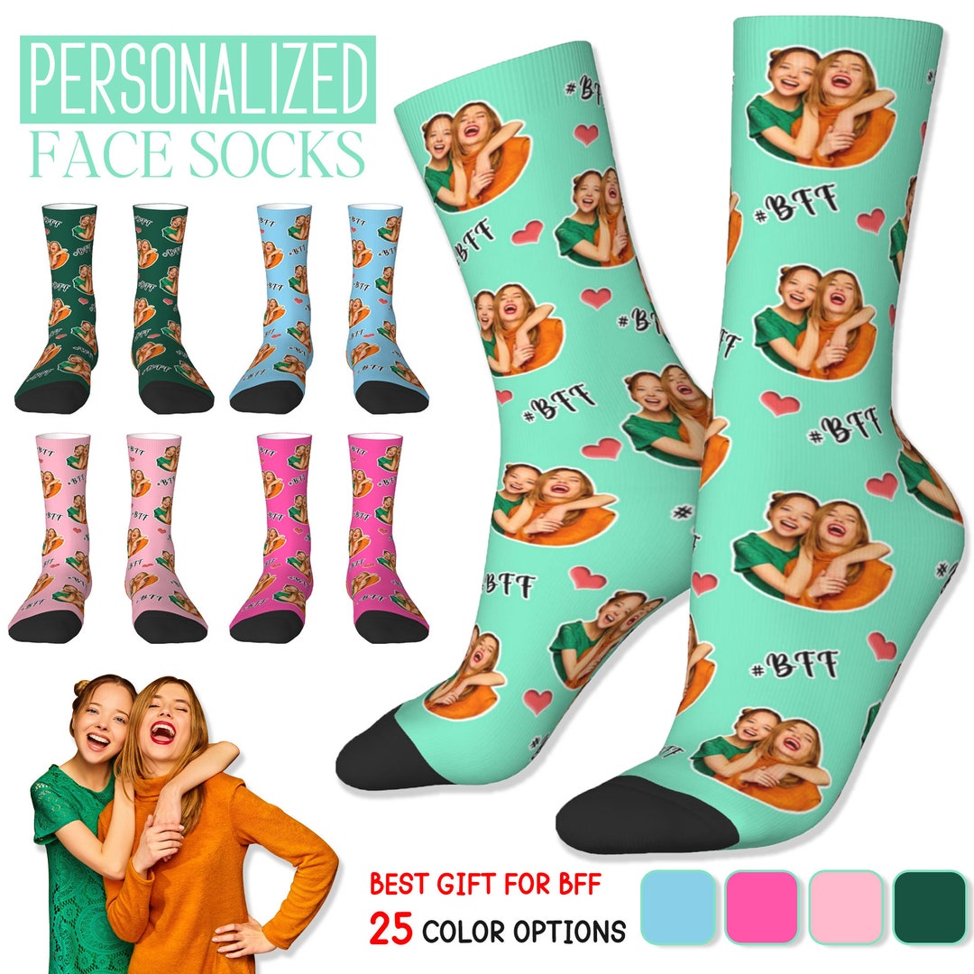 Custom BFF Socks With Photo, Face Socks, Personalized Photo Socks ...