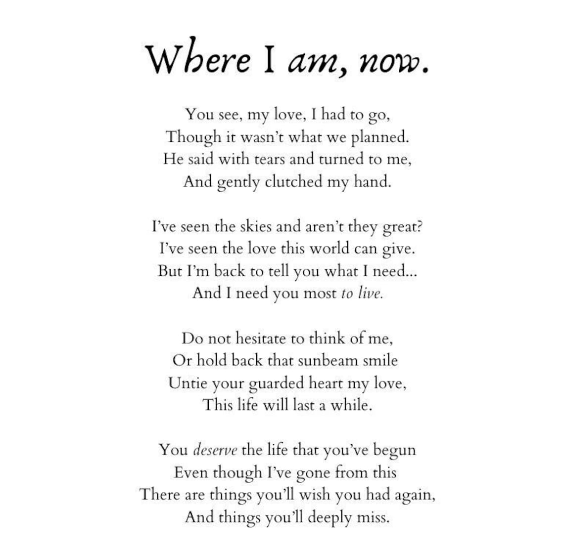 Poetry, Poems, Poem, Loss, Grief, Sympathy, Print, Words, Card ...