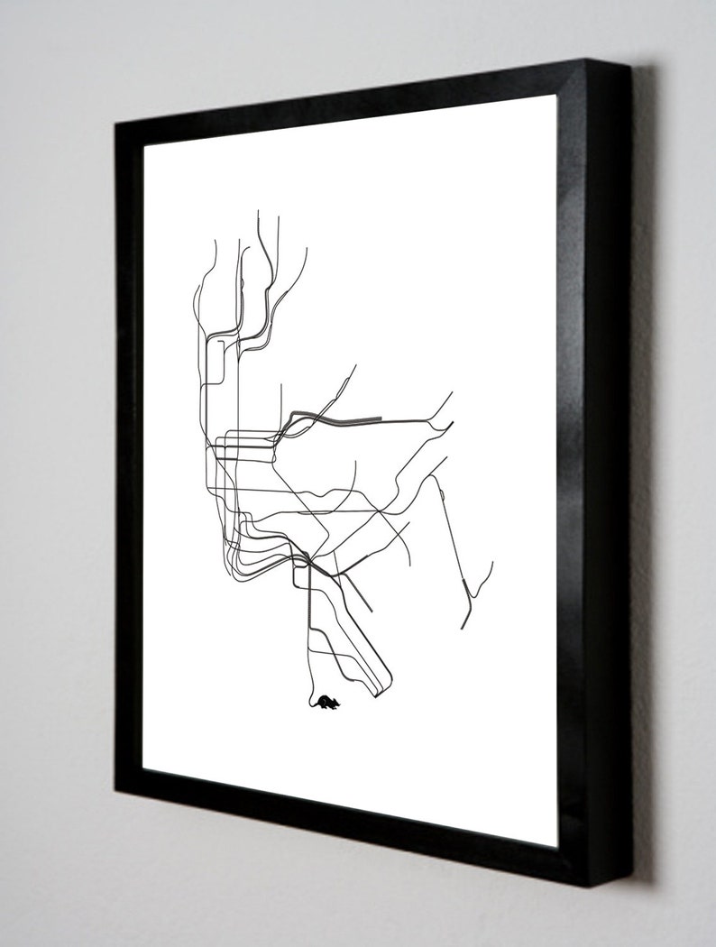 NYC Subway Map ( RAT VERSION ) - 8.5 X 11 Print - Etsy