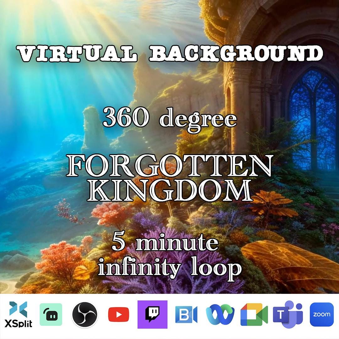 Atlantis Forgotten Kingdom Virtual Background Underwater Ruins, Coral ...