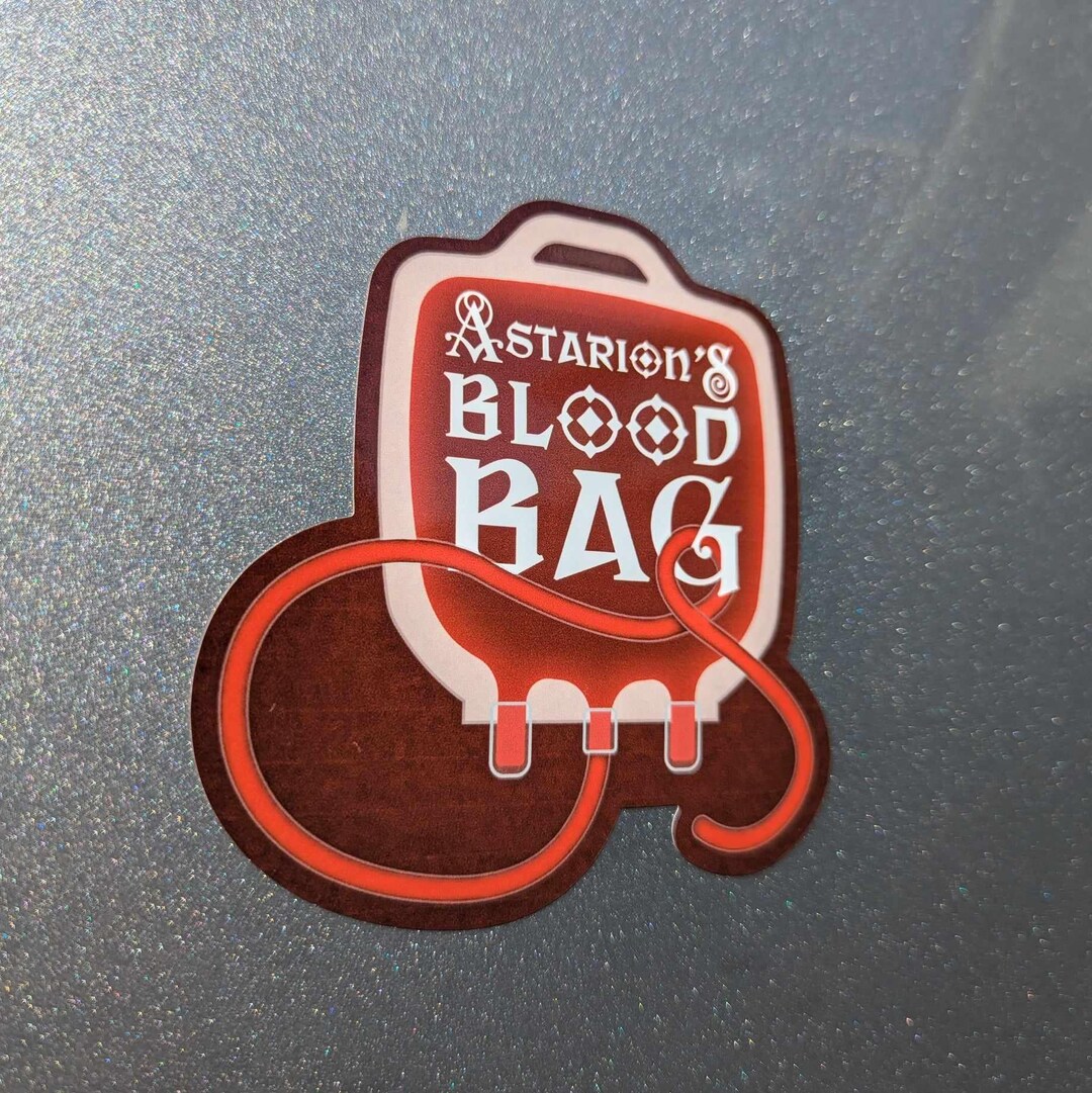 Astarion's Blood Bag Baldur's Gate 3 Bumper Sticker - 4.25"x4.5 ...