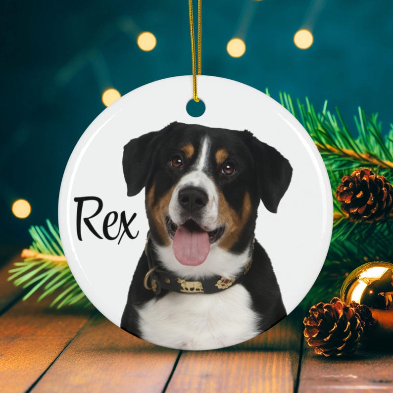 Personalized Pet Photo Christmas Ornament: Custom Ceramic Dog & Cat ...