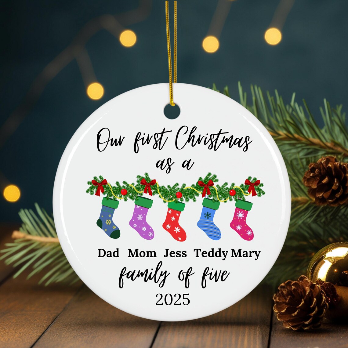 Personalized Family Christmas Ornament: Custom Names, Keepsake Gift ...