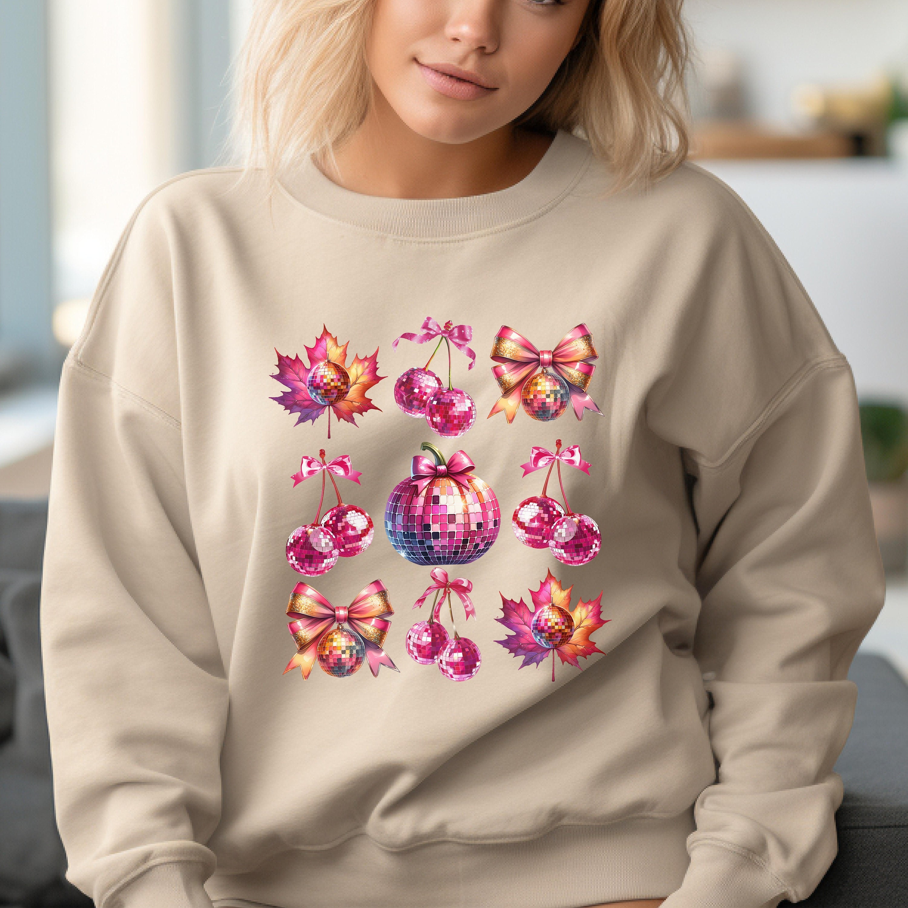 Retro Disco Ball Sweatshirt for Women Aesthetic Thanksgiving Sweater ...