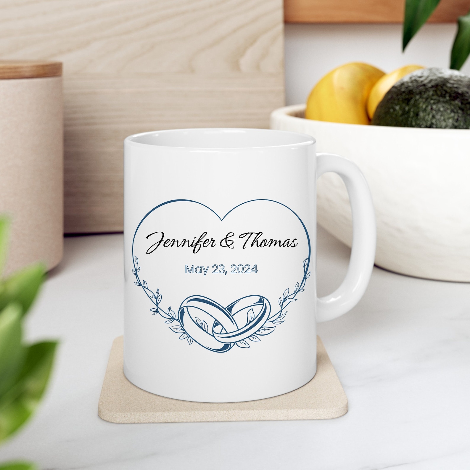 Personalized Wedding Mug: Custom Couple's Gift, Engagement Keepsake - Etsy