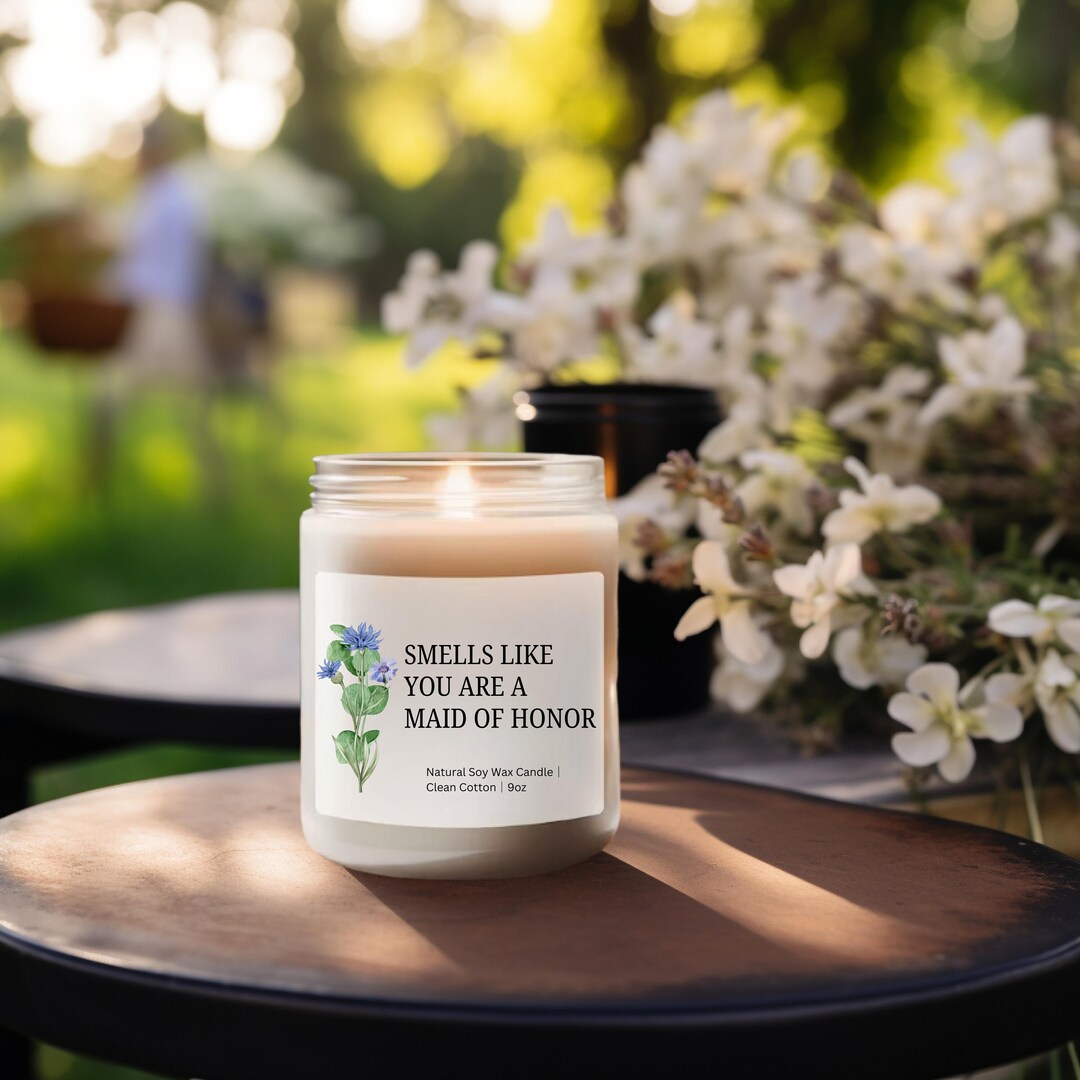Maid of Honor Candle Best Friend Proposal Elegant Candle Gift Candle ...