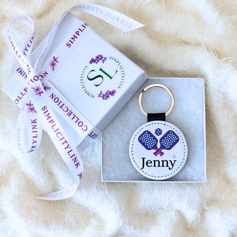 Personalized Pickleball Keychain: Custom Vegan Leather Bag Tag ...
