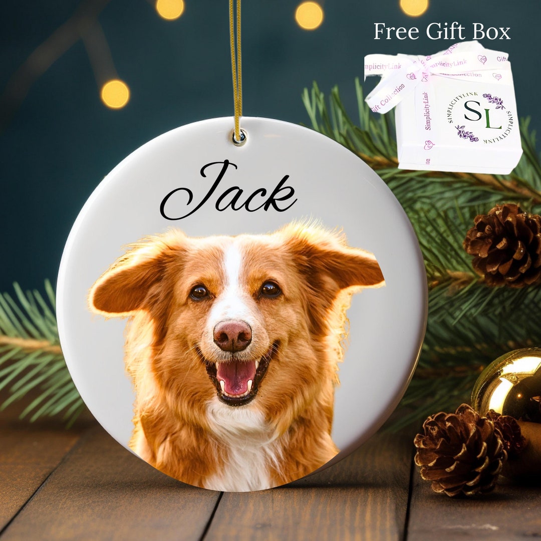 Personalized Pet Photo Christmas Ornament: Custom Ceramic Dog & Cat ...