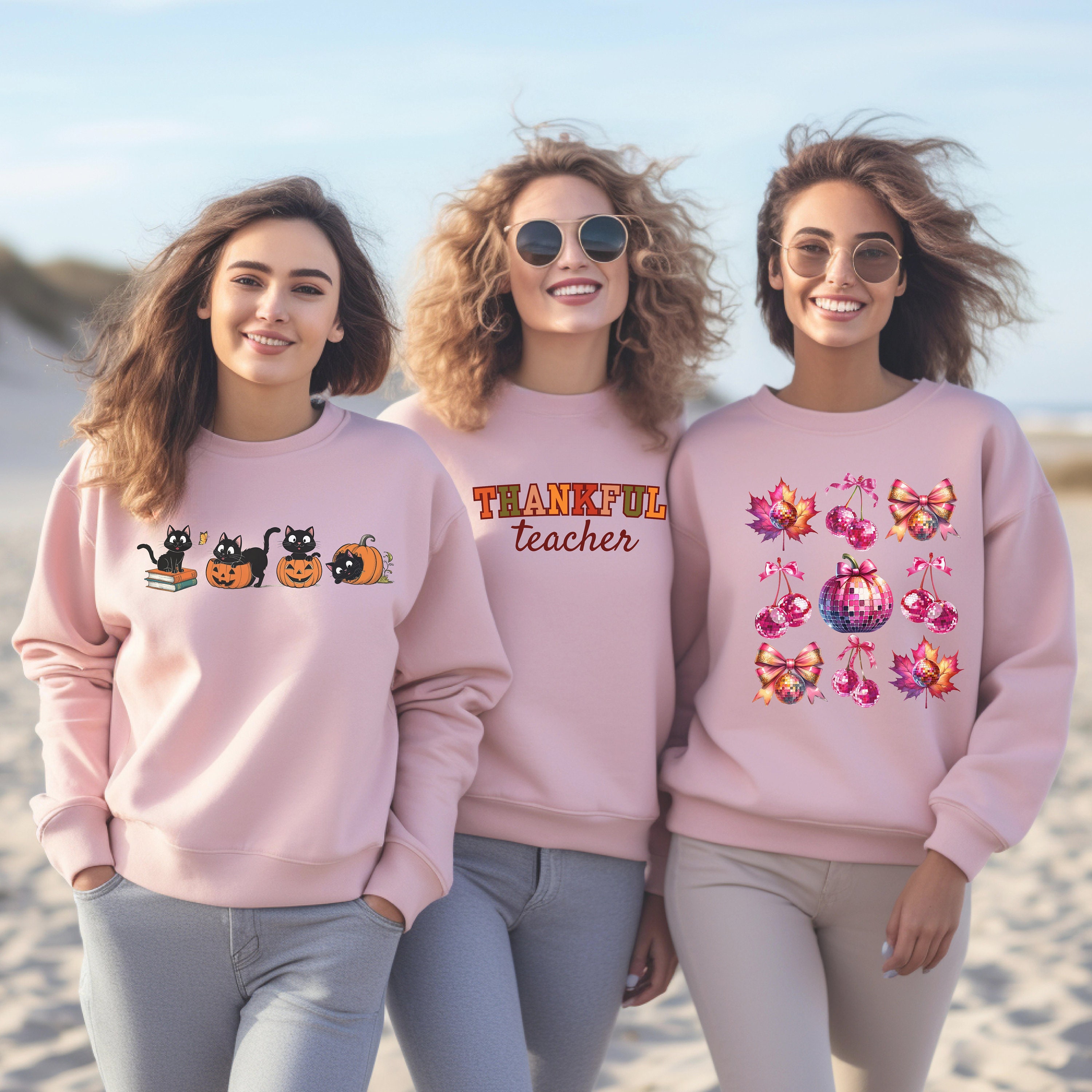 Retro Disco Ball Sweatshirt for Women Aesthetic Thanksgiving Sweater ...