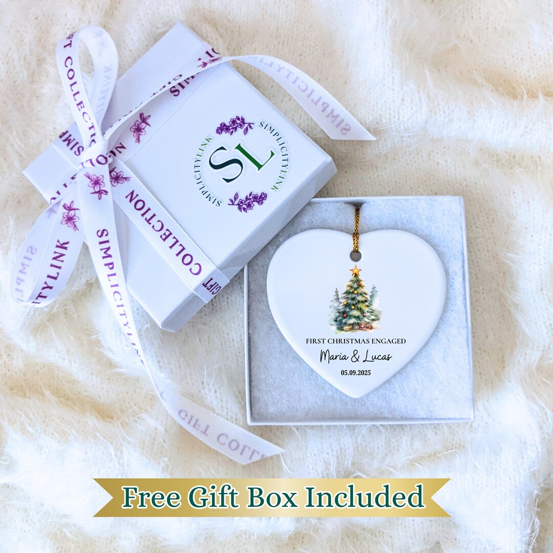 Personalized First Christmas Engaged Married 2025 Ornament: Wedding ...