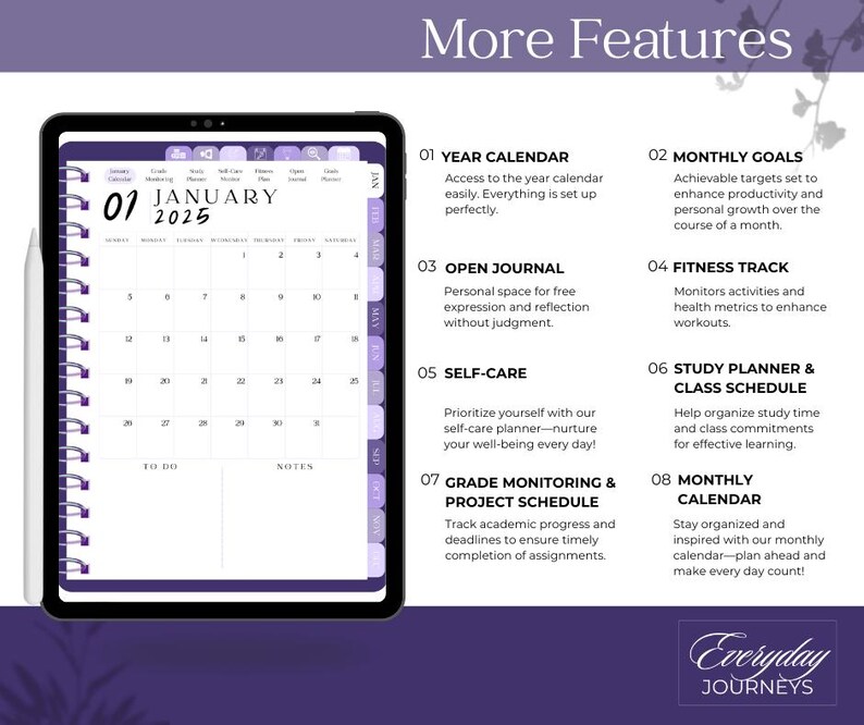 2025 Digital Student Planner, Goodnotes Planner, Daily Planner, Weekly ...