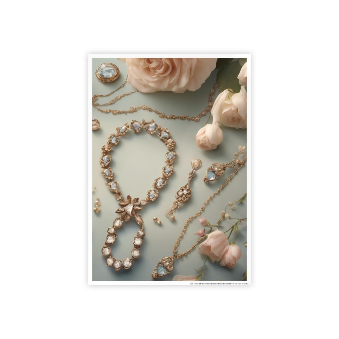 Vintage Jewels Glossy Poster - Etsy