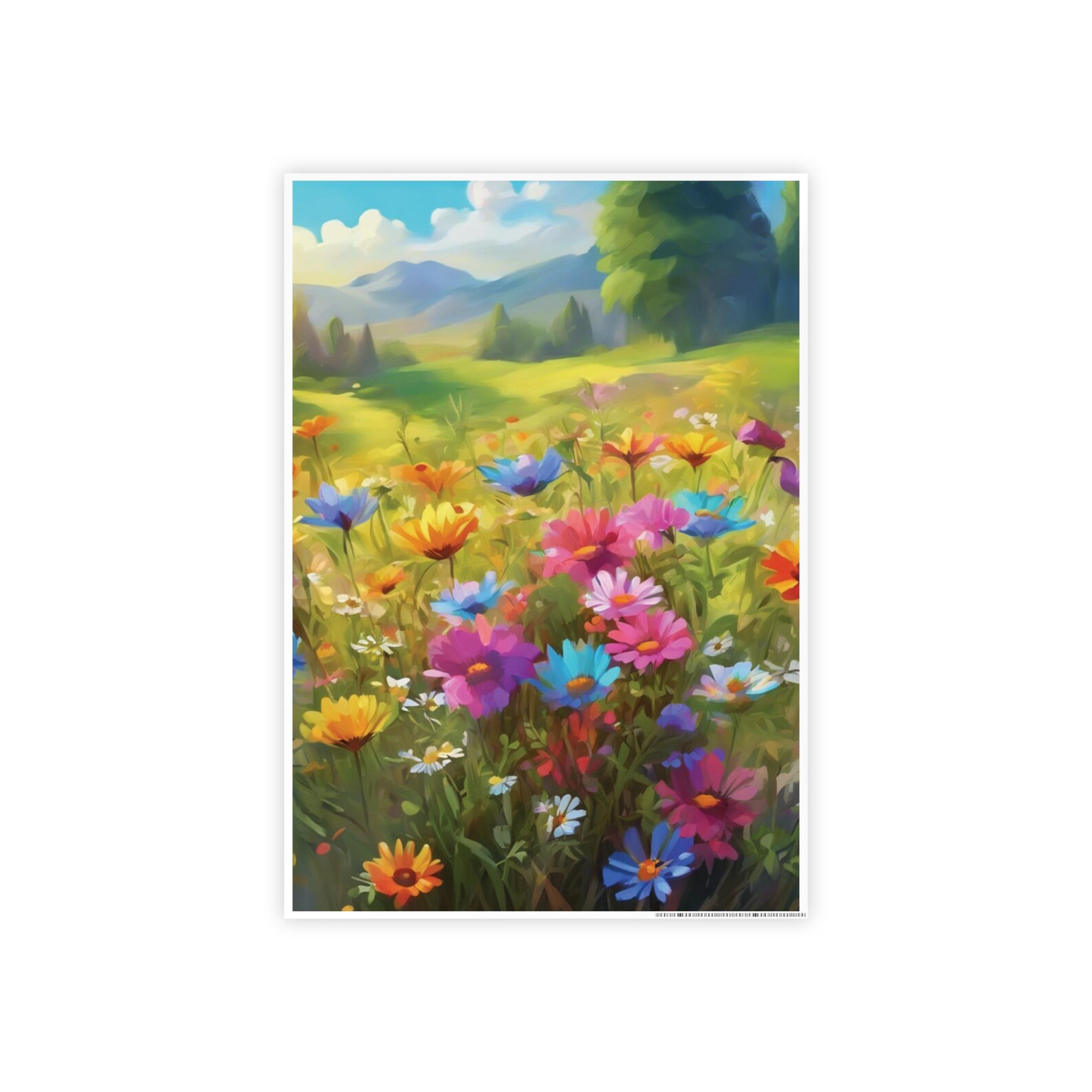 Rainbow Flower Field Glossy Poster - Etsy