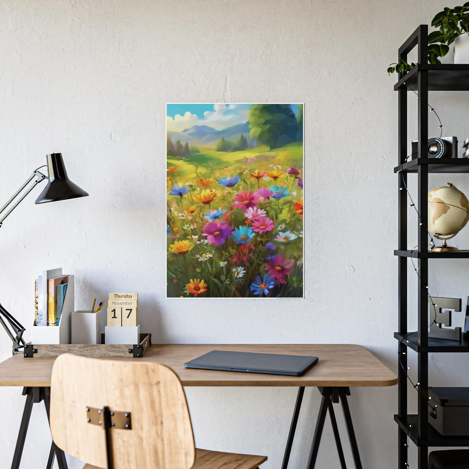 Rainbow Flower Field Glossy Poster - Etsy