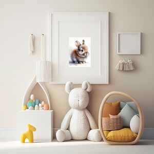 Nursery Wall Art Brown Rabbit Printable Digital Download Girl's Bedroom ...