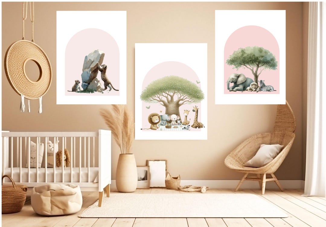 Animal Nursery Prints Elephant Zebra Nursery Wall Art lion Nursery ...