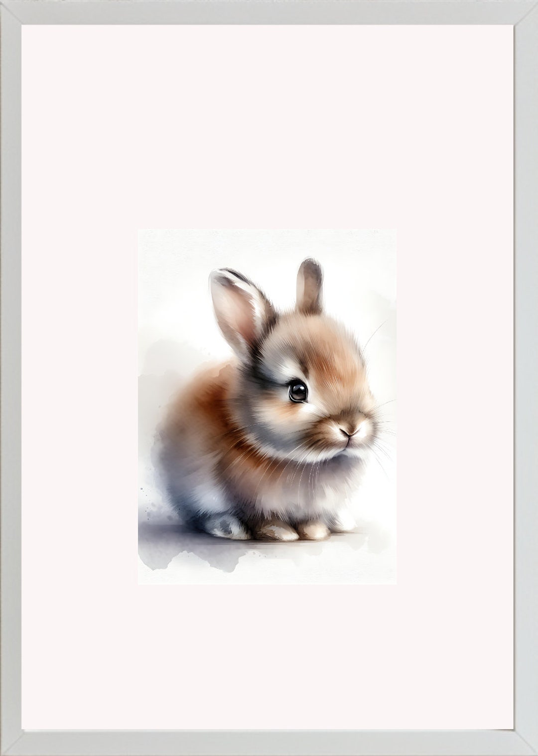 Nursery Wall Art Brown Rabbit Printable Digital Download Girl's Bedroom ...