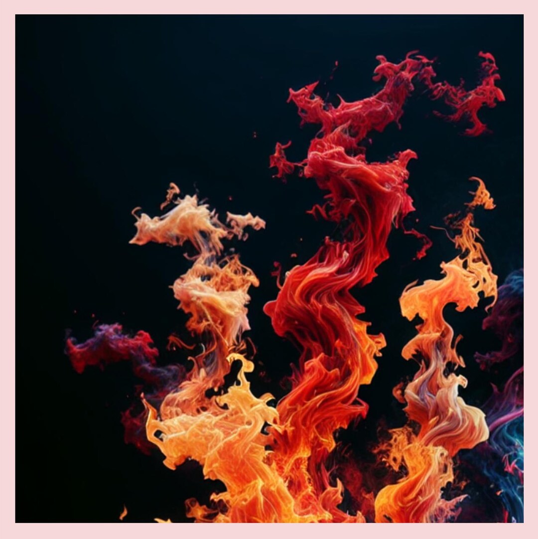 Abstract Art Print,instant Download, Modern Abstract Wall Art, Fiery ...