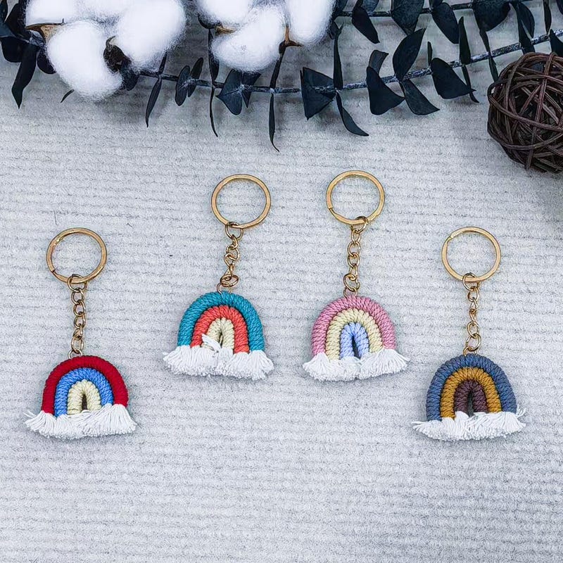 Rainbow Keychain - Etsy