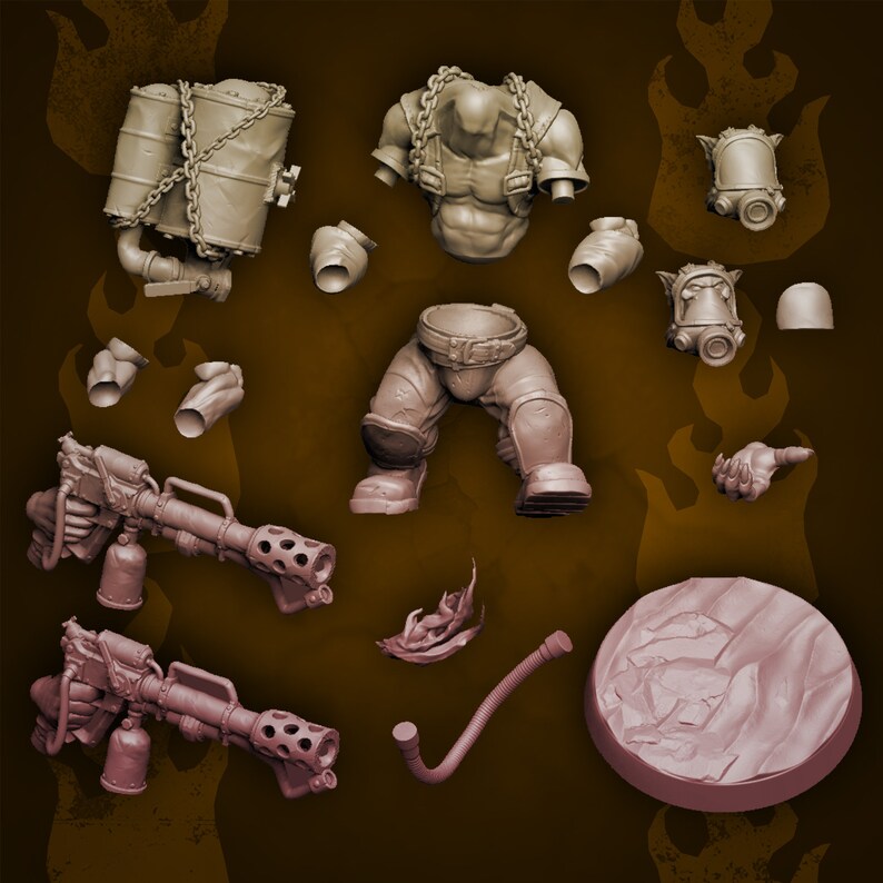 Fire Lads 40K STL Files Printable Warhammer 40,000 Miniatures digital ...