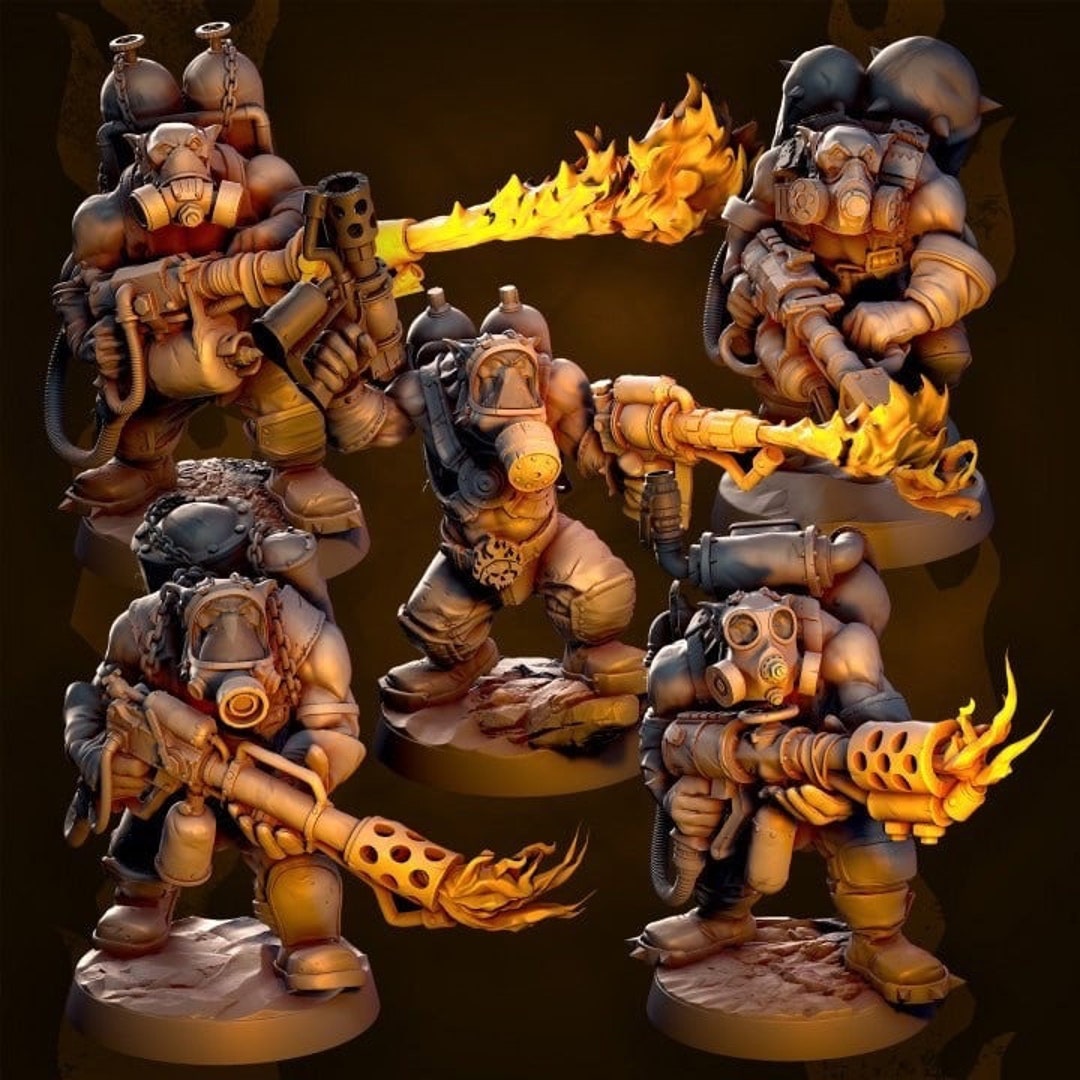 Fire Lads 40K STL Files Printable Warhammer 40,000 Miniatures digital ...