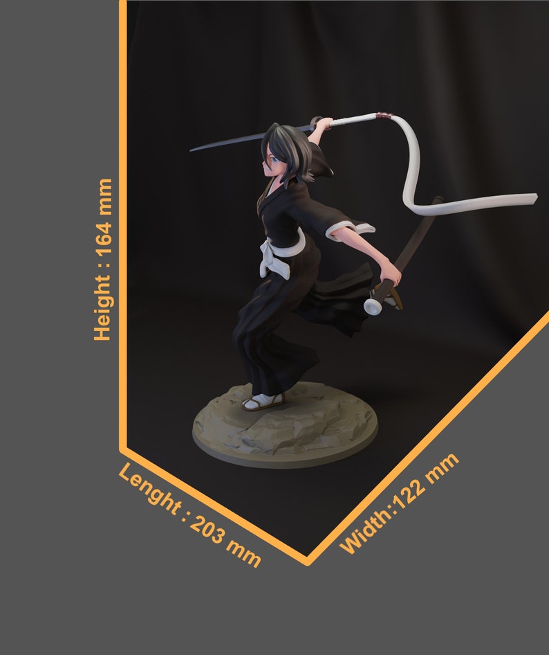 Rukia Kuchiki 8K STL Files High-resolution 3D Print Models Bleach ...