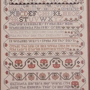 Elizabeth Barnard 8 Page Cross Stitch Chart Download - Etsy