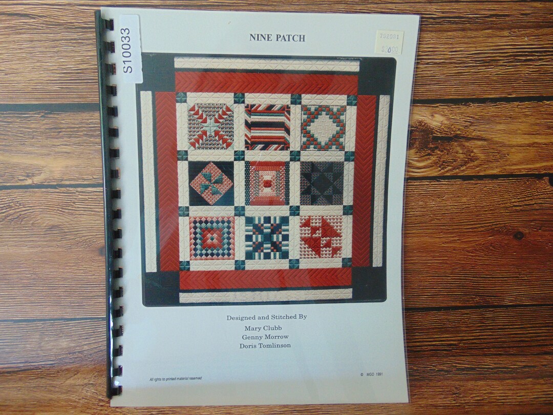 Nine Patch Cross Stitch - 1991 Vintage Spiral Book - Etsy