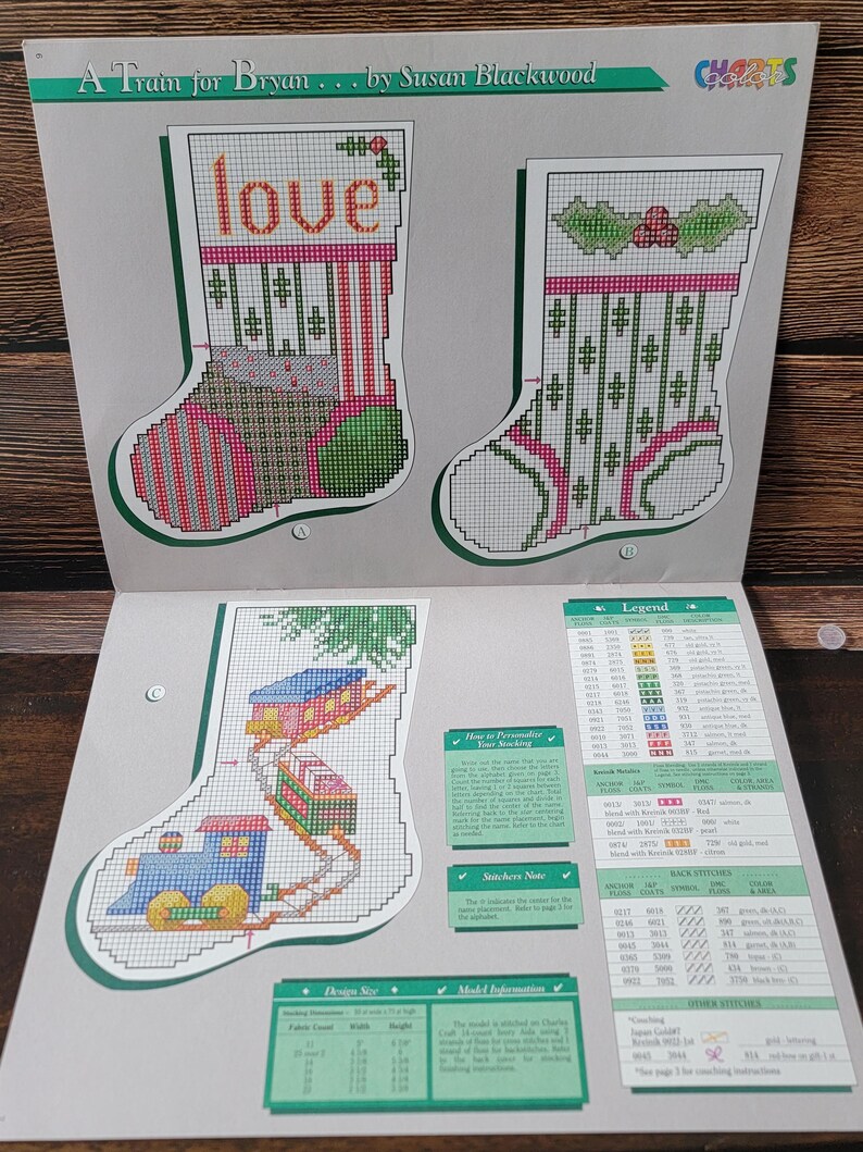 A Train for Bryan - 8 Page Christmas Cross Stitch Booklet - Etsy