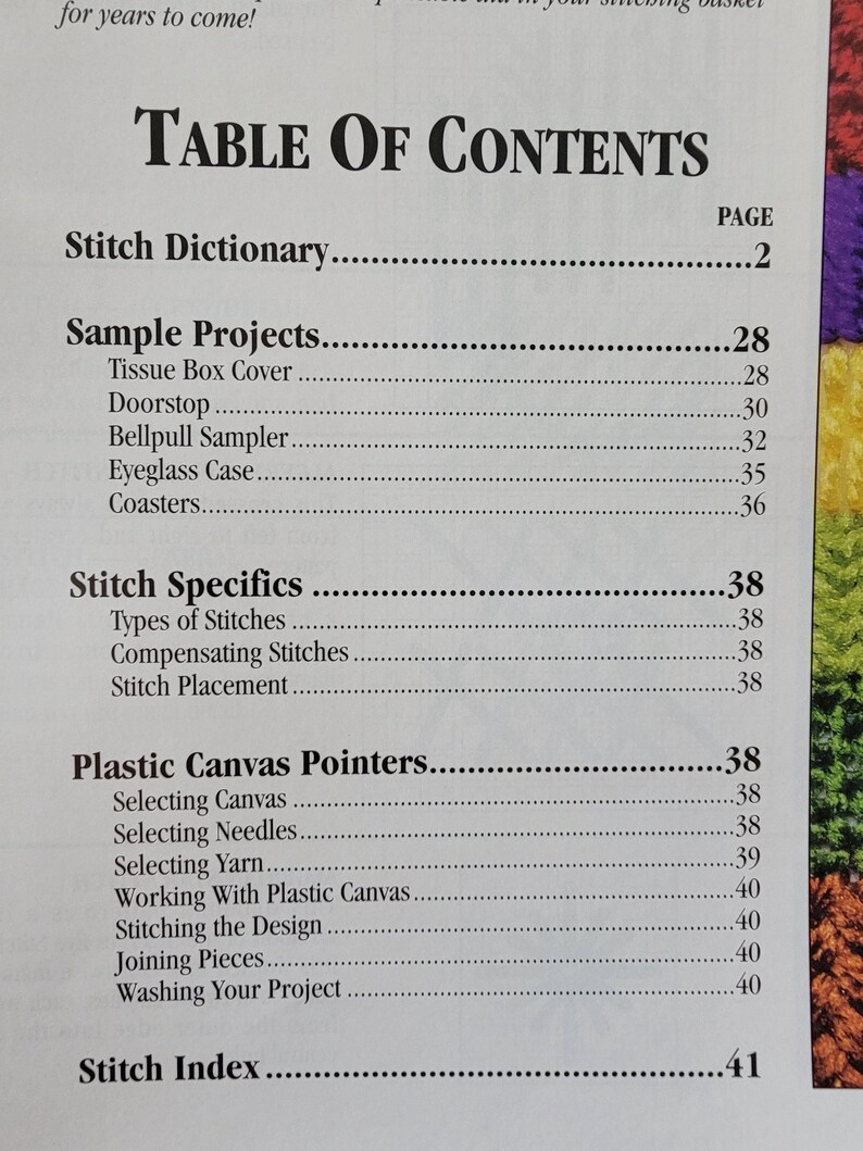 Plastic Canvas Stitch Dictionary - 41 Page Cross Stitch Booklet - Etsy