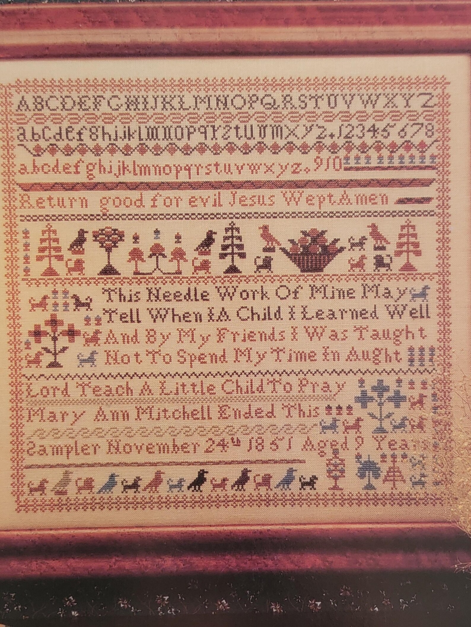 The Mary Ann Mitchell Sampler 8 Page Cross Stitch Chart Download - Etsy