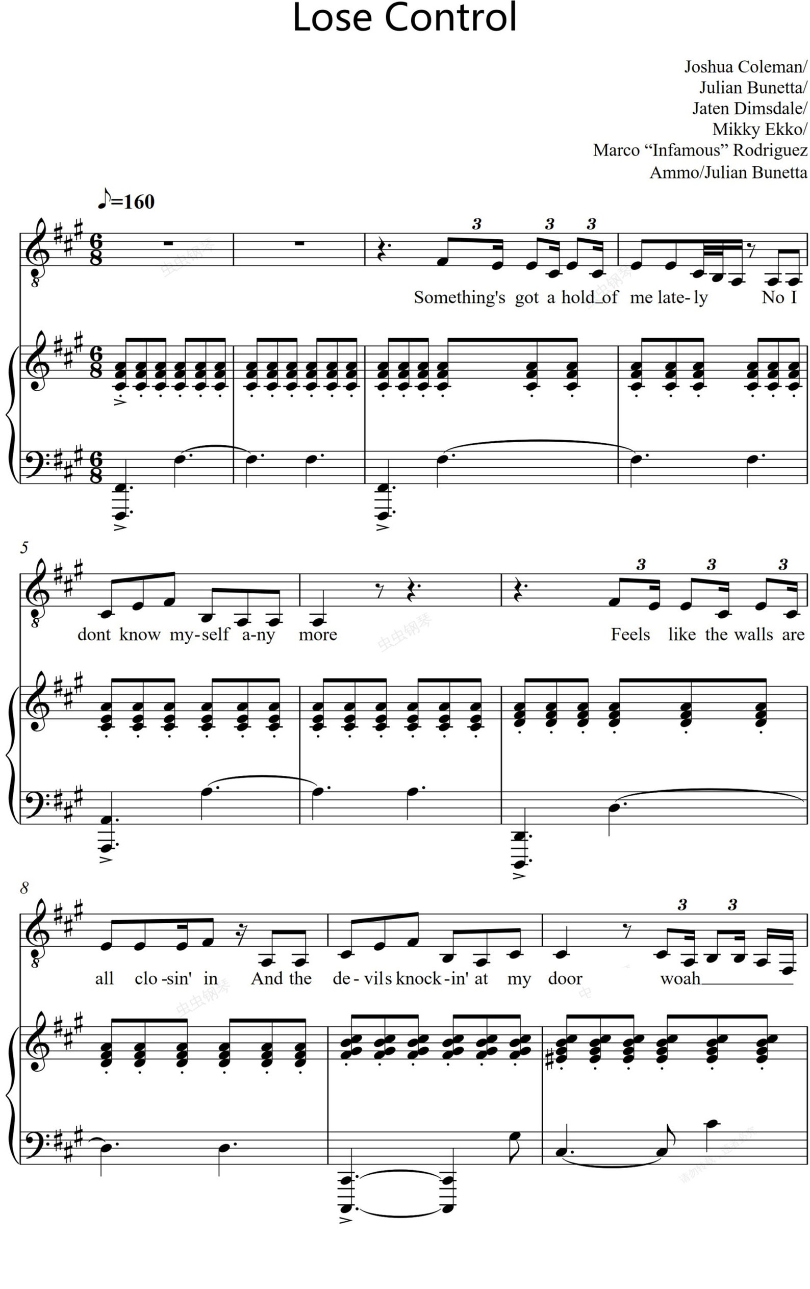 Lose Control Sheet Music - Etsy