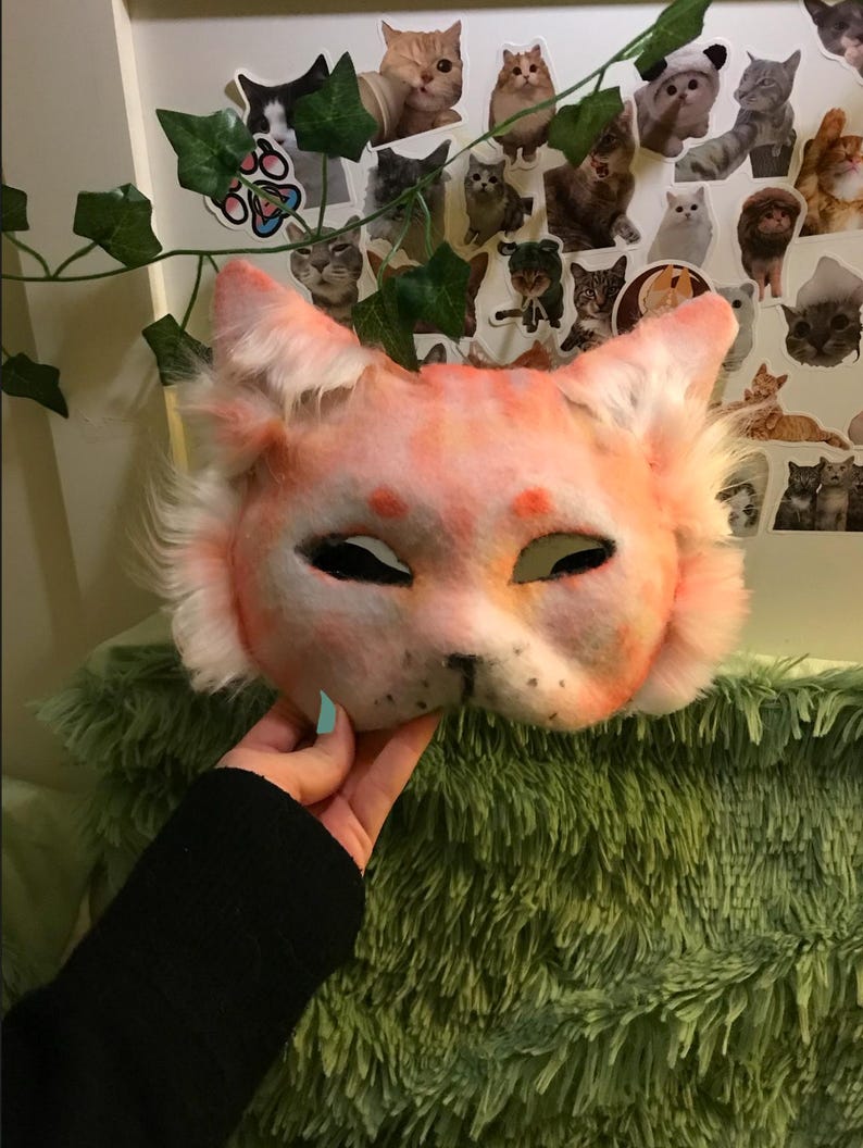 Orange Therian Cat Mask - Etsy