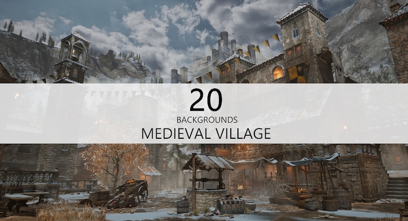 Medieval Village | Digital Backgrounds | Cinematic Scenes | Fantasy Art ...
