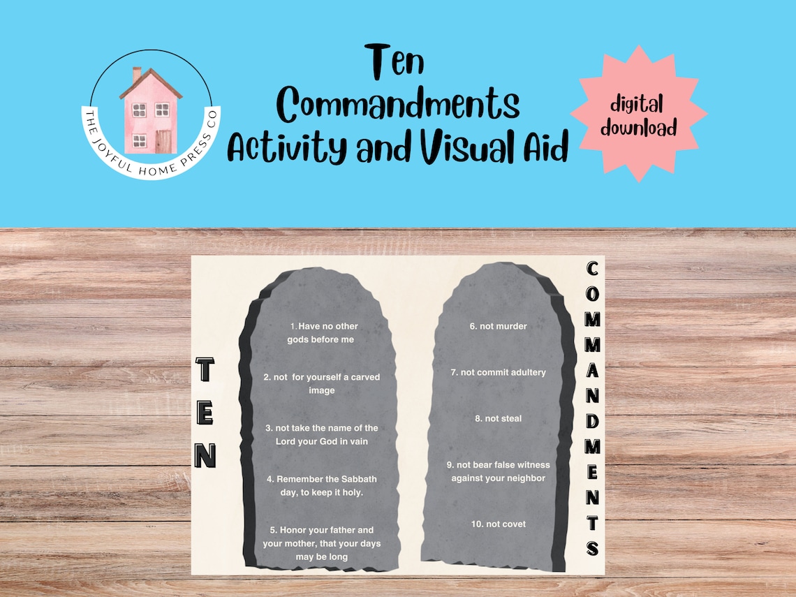 Ten Commandments, Memory Activity, CC History, Homeschooling, Bible ...