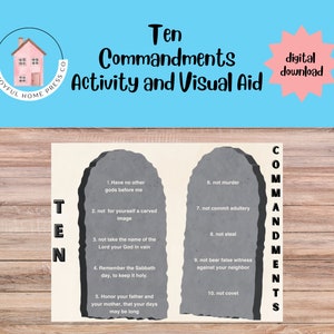 Ten Commandments, Memory Activity, CC History, Homeschooling, Bible ...