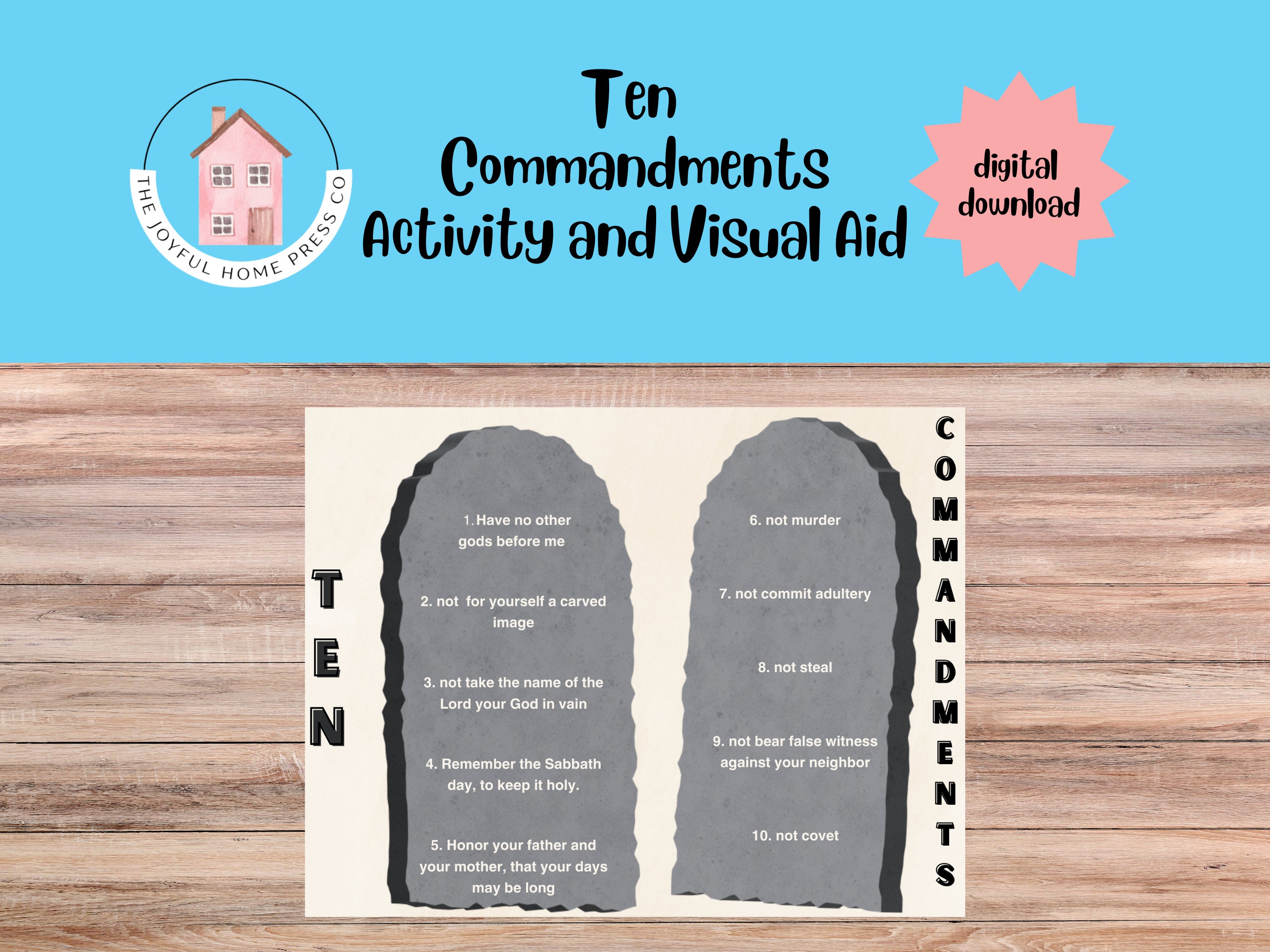 Ten Commandments, Memory Activity, CC History, Homeschooling, Bible ...