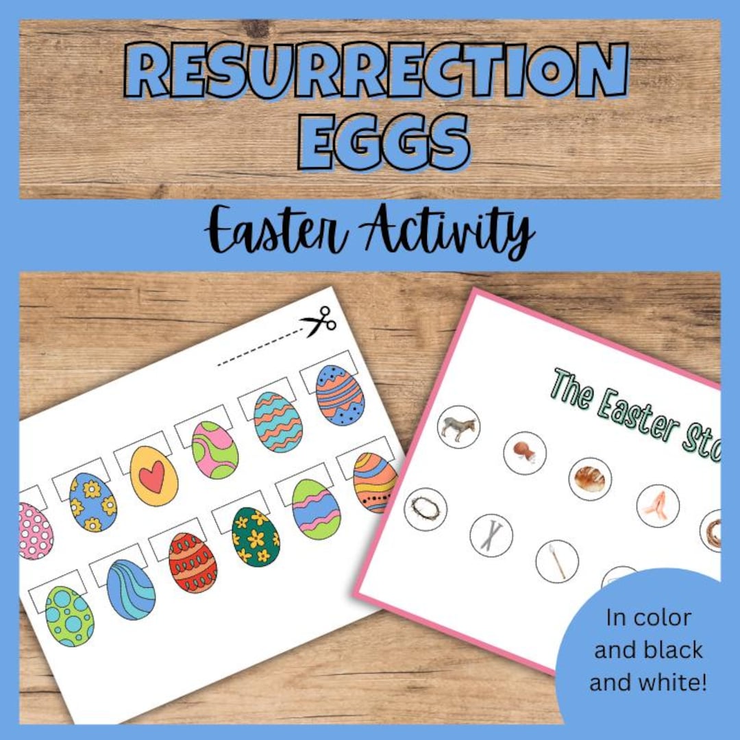 Resurrection Eggs Easter Story Activity: Printable Color & Craft (PDF ...