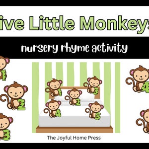 5 Little Monkeys Nursery Rhyme Activity Interactive Nursery Rhyme for ...