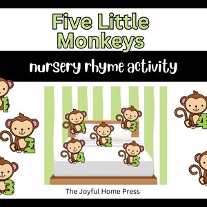 5 Little Monkeys Nursery Rhyme Activity Interactive Nursery Rhyme for ...
