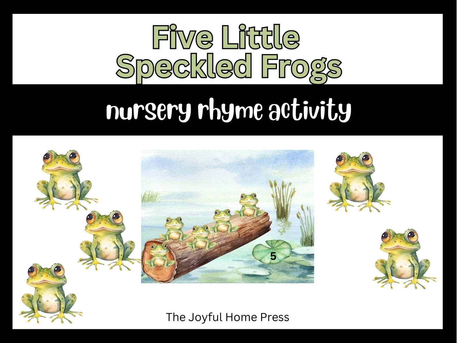Five Little Speckled Frogs, Nursery Rhyme Prop, Toddler,preschool, Pre ...