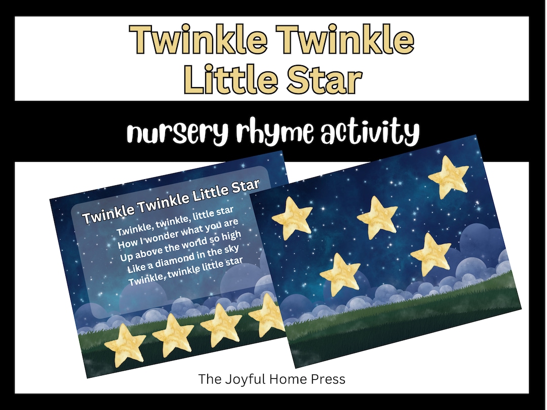 Twinkle Twinkle Little Star Nursery Rhyme Activity, Toddlers or ...