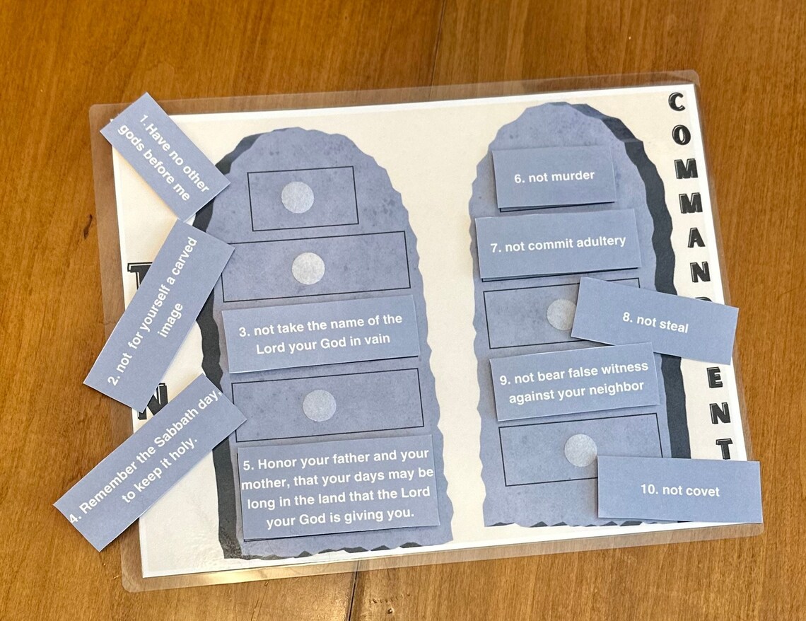 Ten Commandments, Memory Activity, CC History, Homeschooling, Bible ...