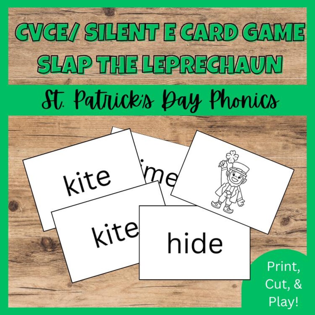Cvce/silent E St. Patricks Phonics Game Activity - Etsy