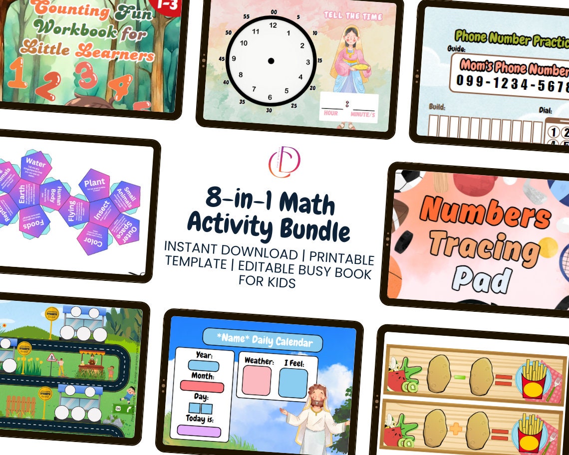 8-in-1 Math Activity Bundle for Kids Digital Download Fun & Educational ...