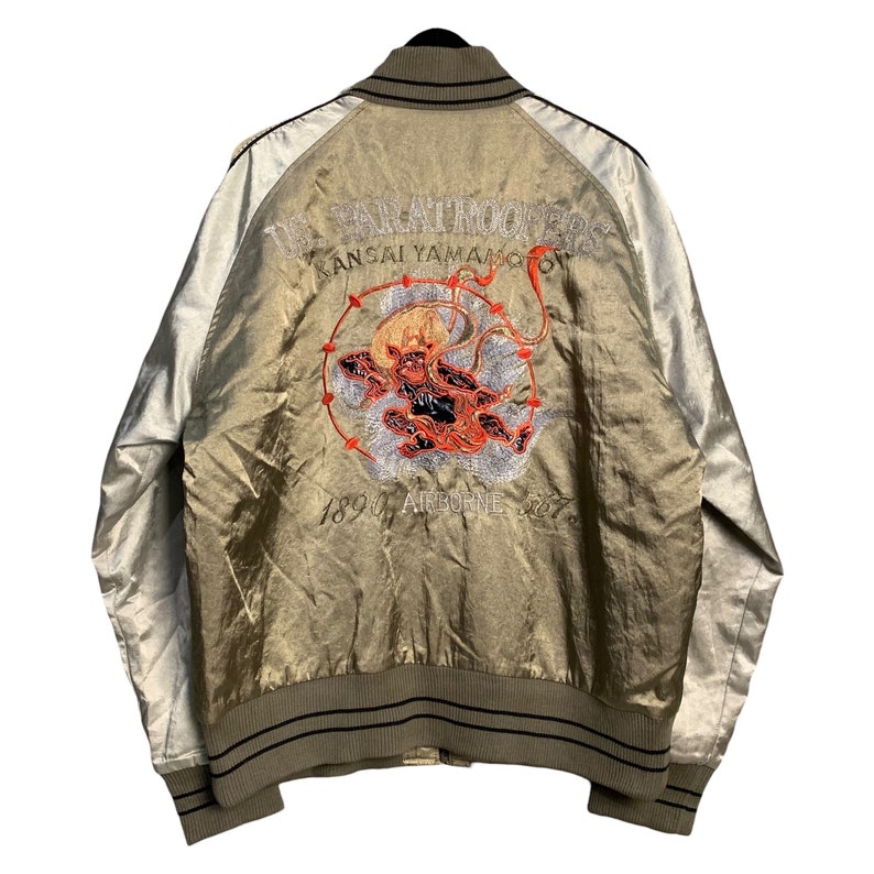 Vintage Kansai Man US Paratroopers Sukajan Souvenir Jacket Embroidery ...