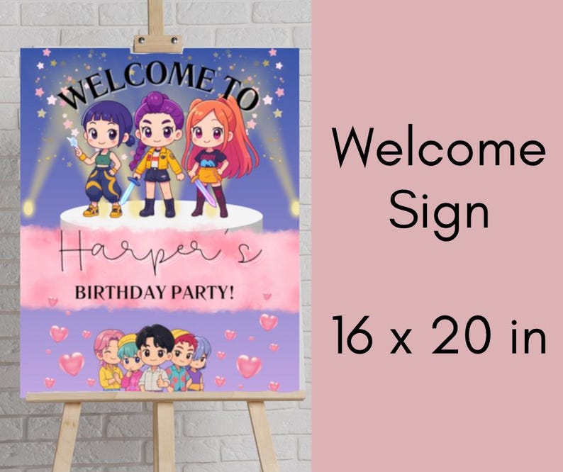 HUNTRIX Inspired Birthday Party Decorations: K-pop Anime Theme (canva ...