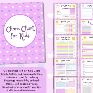 Printable Kids Chore Chart - Purple - Etsy
