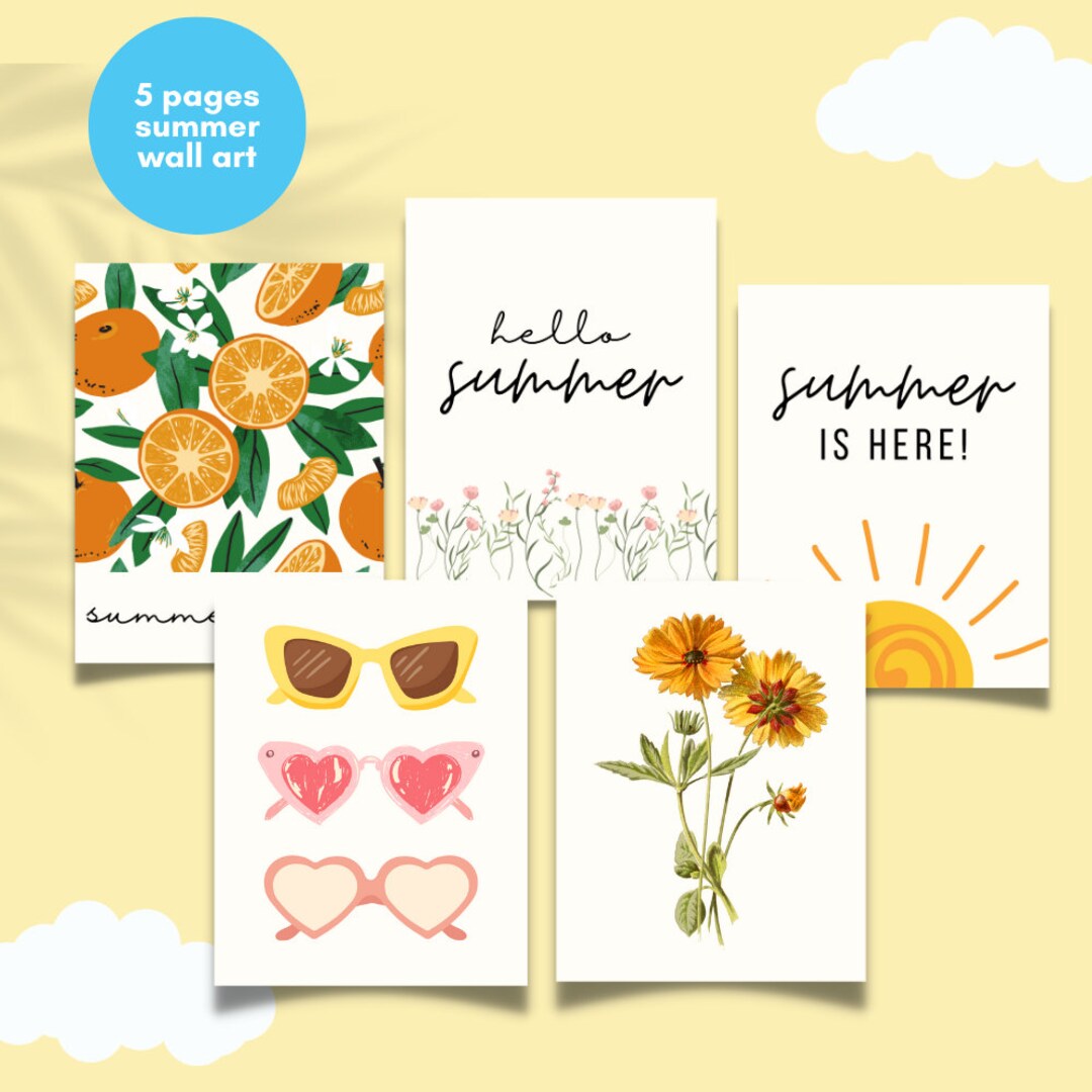 Printable Summertime Wall Art - Etsy